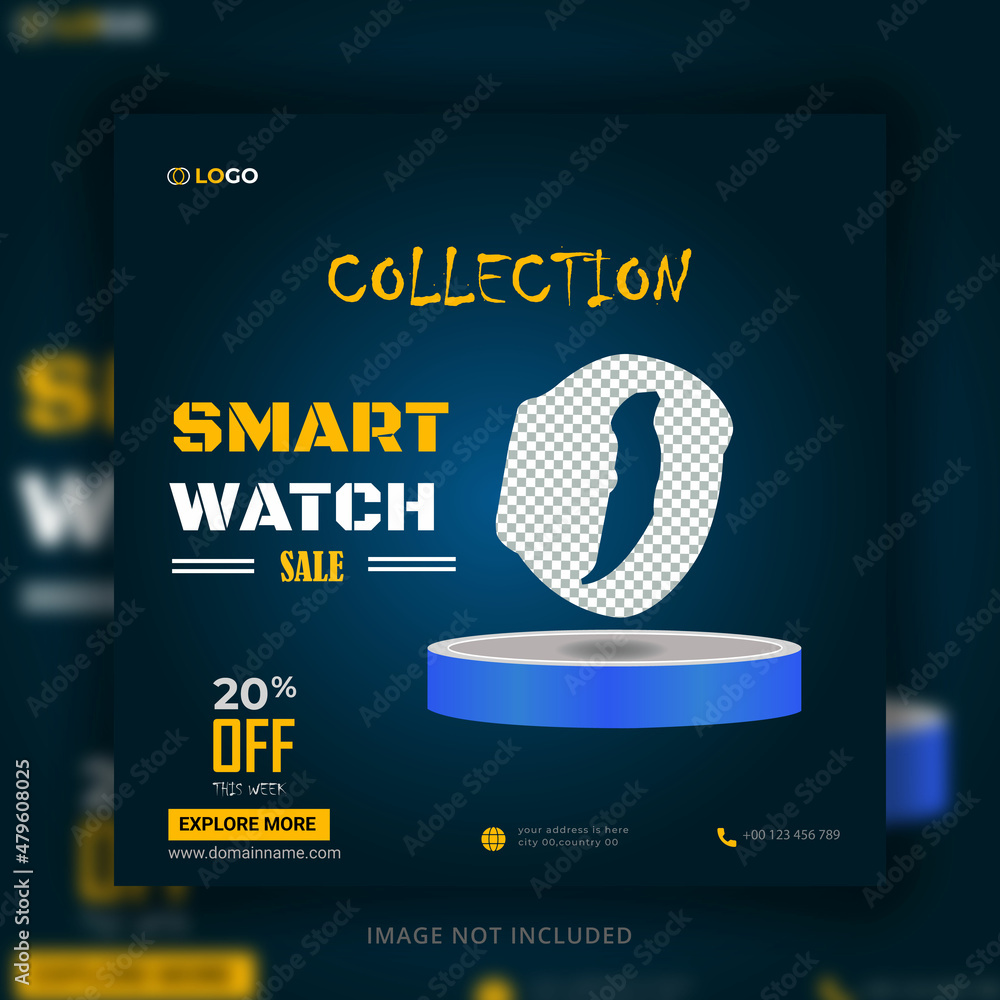 Watch sale social media post instagram post banner template Stock ...