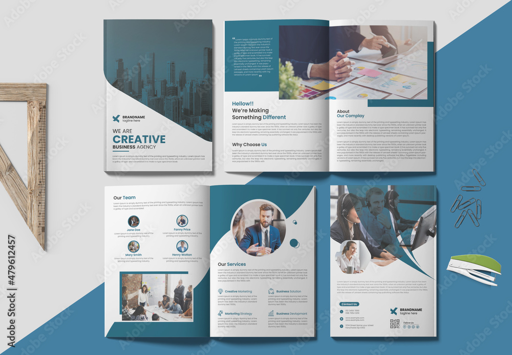 Biofold Brochure Megazine Design Layout Stock Template | Adobe Stock