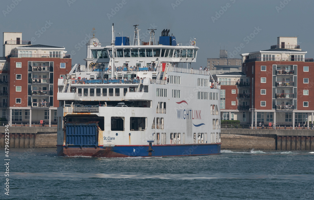 Portsmouth, England, UK. 2021. MV St Clare turning on Portsmouth ...