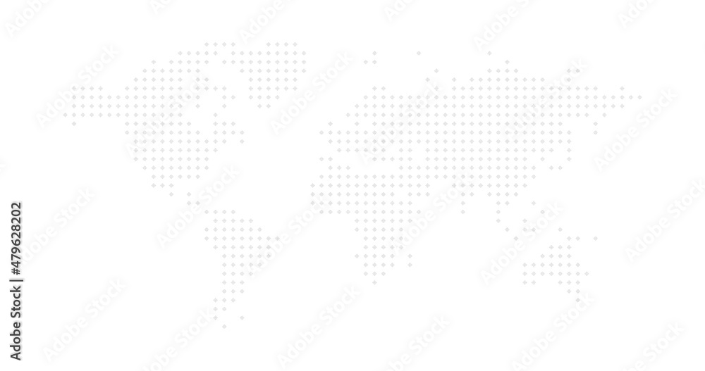Dotted light grey world map. Stock vector illustration isolated on ...