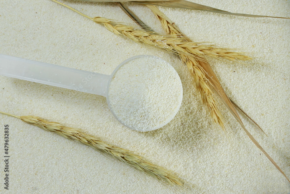 raw semolina flour or rava flour famous indian traditional foods ...