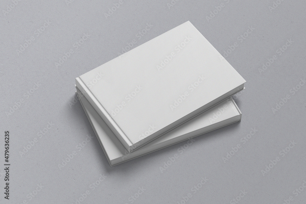 The landscape template of an open book, with flipped pages, with ...