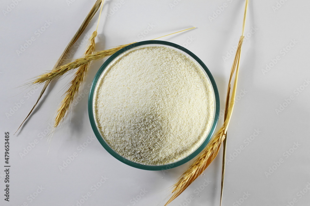 raw semolina flour or rava flour famous indian traditional foods ...