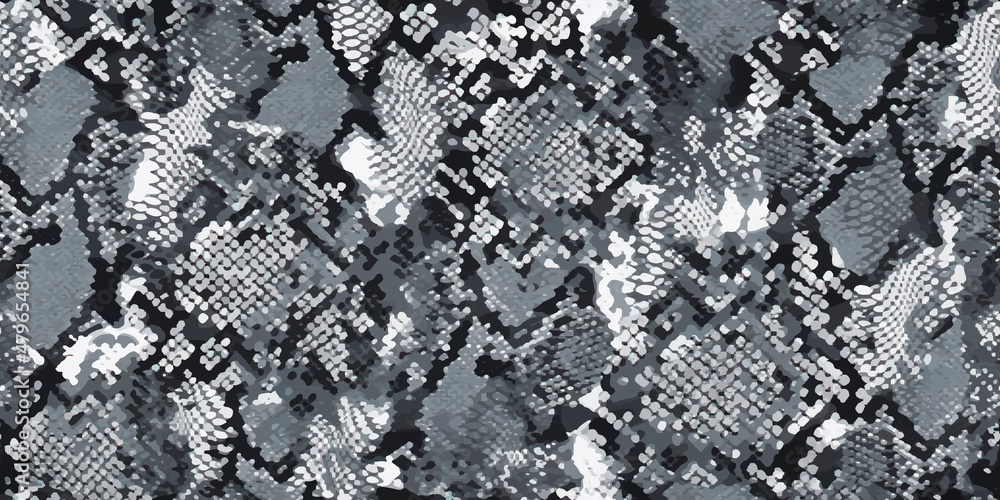 Full Seamless Snake Animal Skin Texture Pattern Vector. Gray snake ...