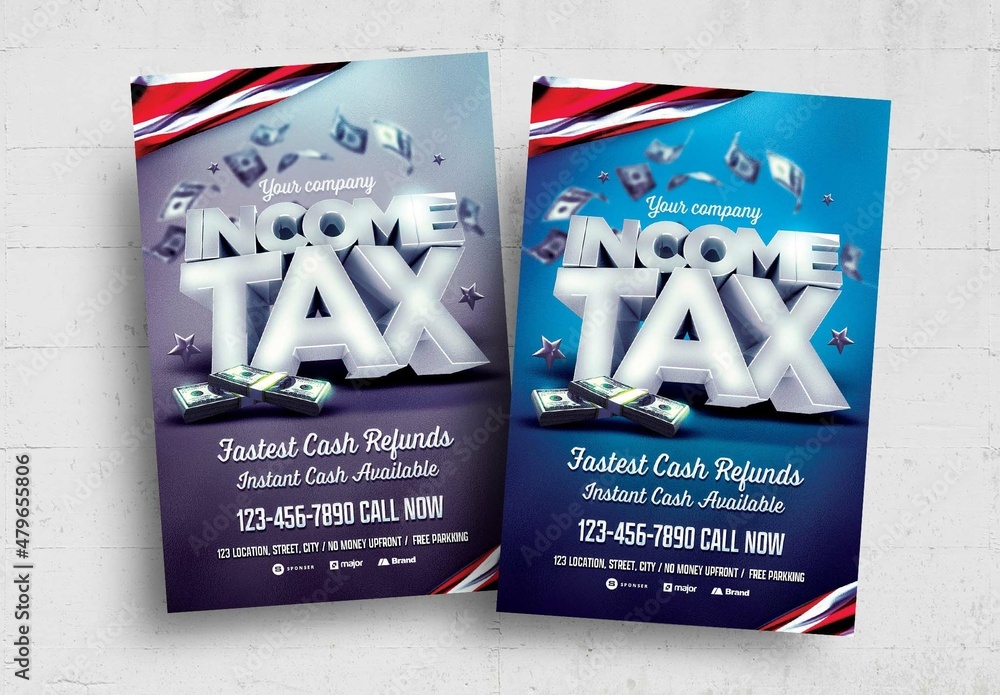 Income Tax Accounting Flyer Stock Template | Adobe Stock