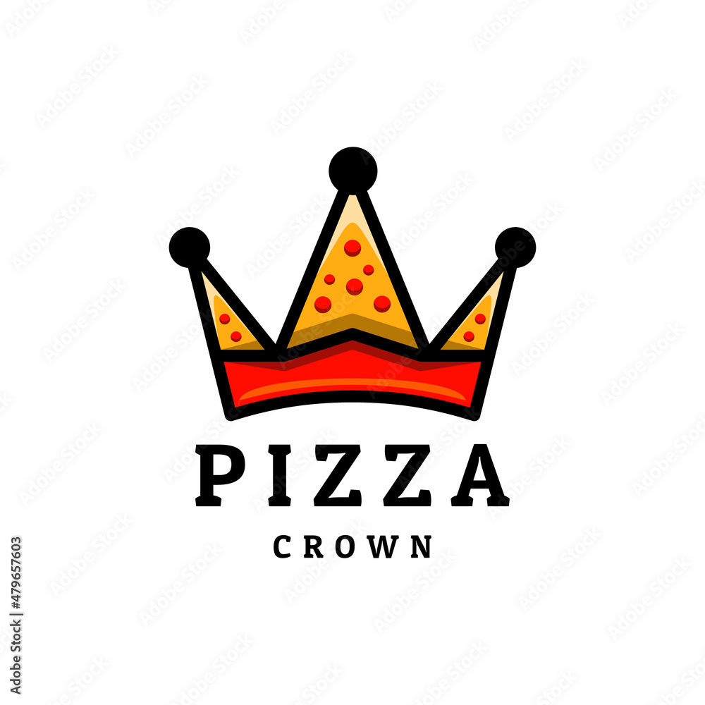 Pizza and crown combinations,in background white ,vector logo design ...