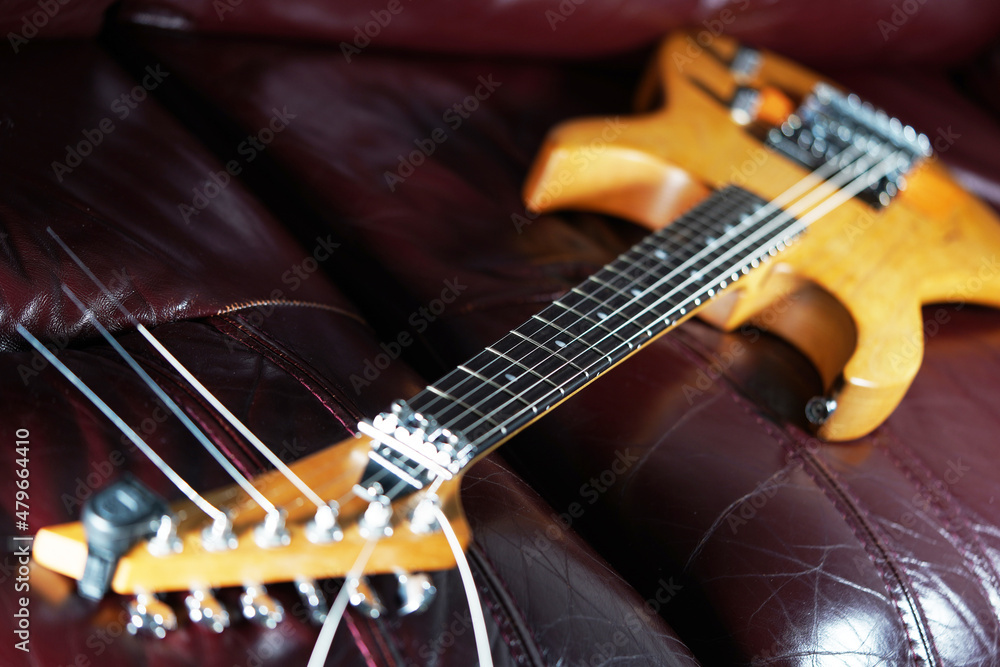 Art. Classical guitar close-up. Abstract background of musical stringed ...