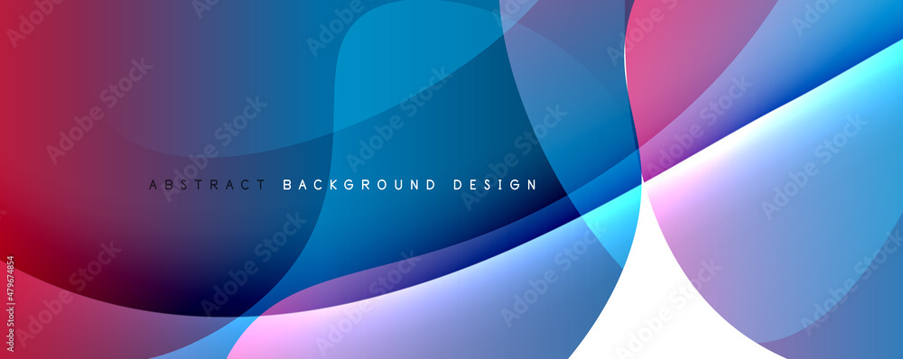 Trendy simple fluid color gradient abstract background with dynamic wave line effect. Vector ...