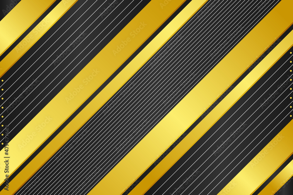 Modern luxury abstract background design yellow color with line stripes ...