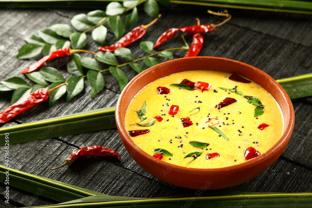Kerala foods- Homemade delicious spiced butter milk, , kachu moru, moru ...