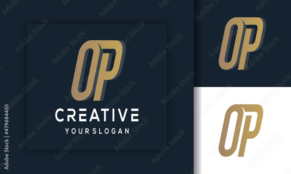 modern letter op logo design Stock Vector | Adobe Stock