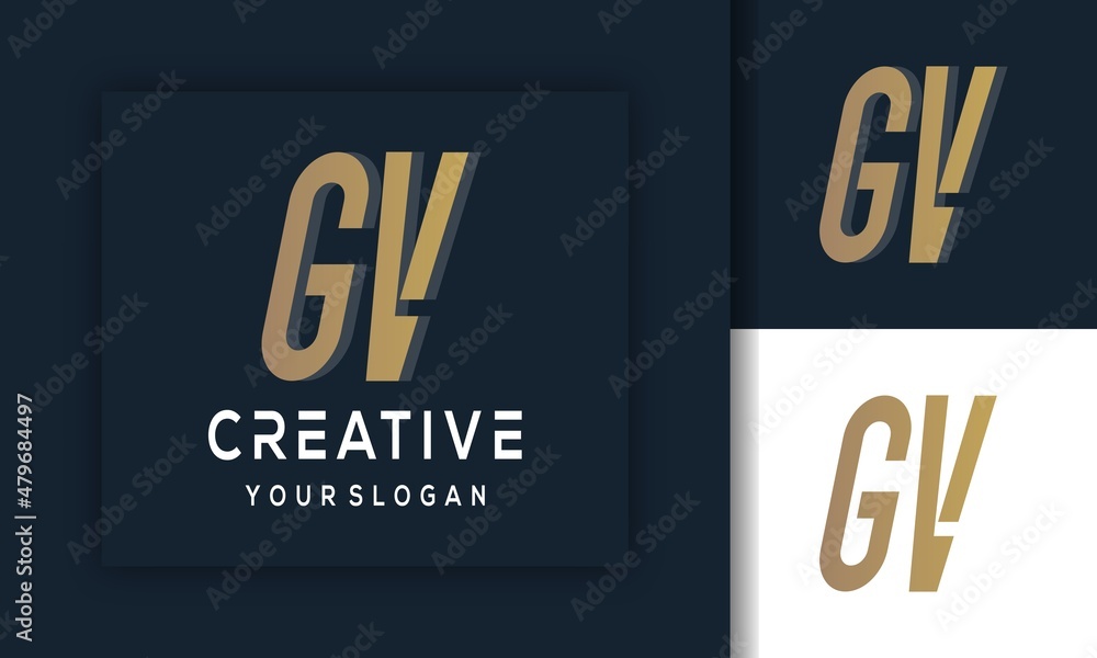 modern letter gv logo design Stock Vector | Adobe Stock