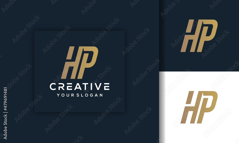 modern letter hp logo template Stock Vector | Adobe Stock
