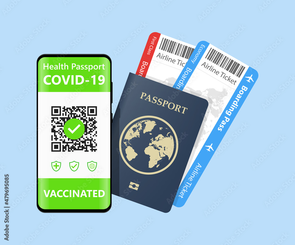 Electronic COVID-19 immunity passport. Digital vaccine certificate with ...