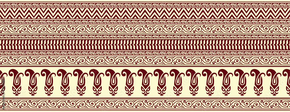 Seamless vector tribal border design Stock Vector | Adobe Stock