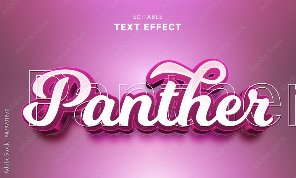 Editable text style effect - Pink text style theme. Graphic style. Text ...