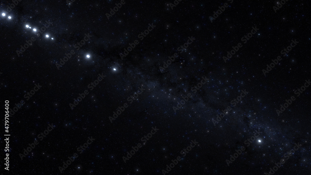 Cubsats are launched into space using a rocket, view from space on the ...