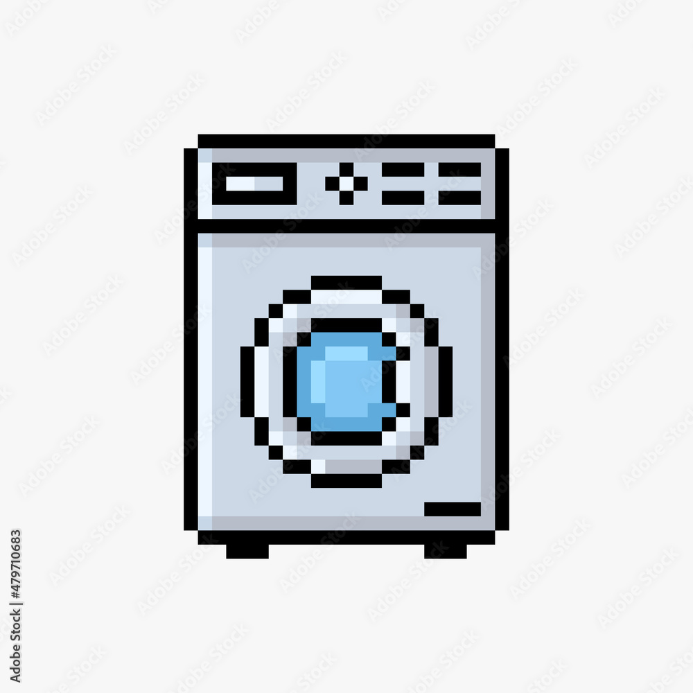 Washing machine pixel art Stock Vector | Adobe Stock