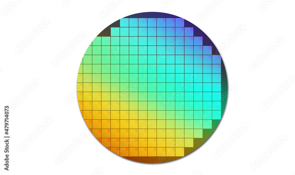 semiconductor wafer illustration white background small process 반도체 웨이퍼 ...