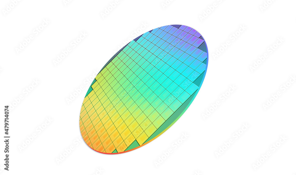 semiconductor wafer illustration white background small process ...