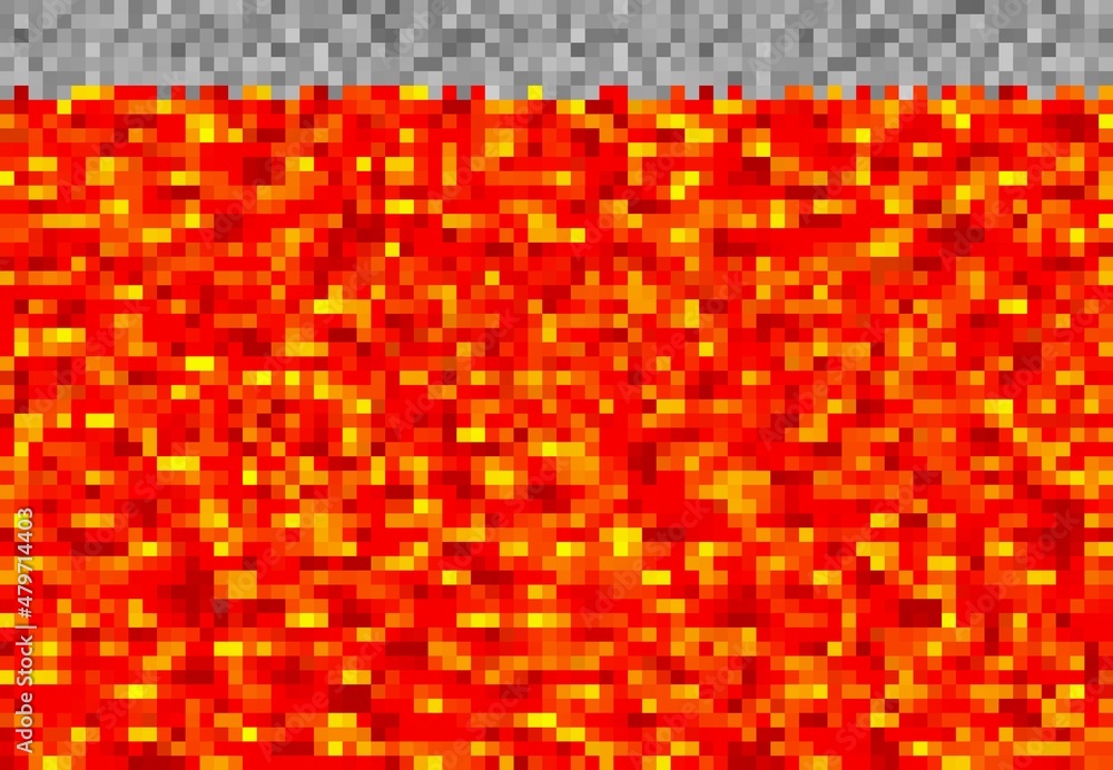 Vecteur Stock Cubic pixel lava, magma cube blocks pattern. Pixel game ...