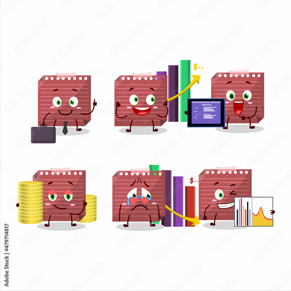 Red sticky note character designs as a trader investment mascot Stock ...