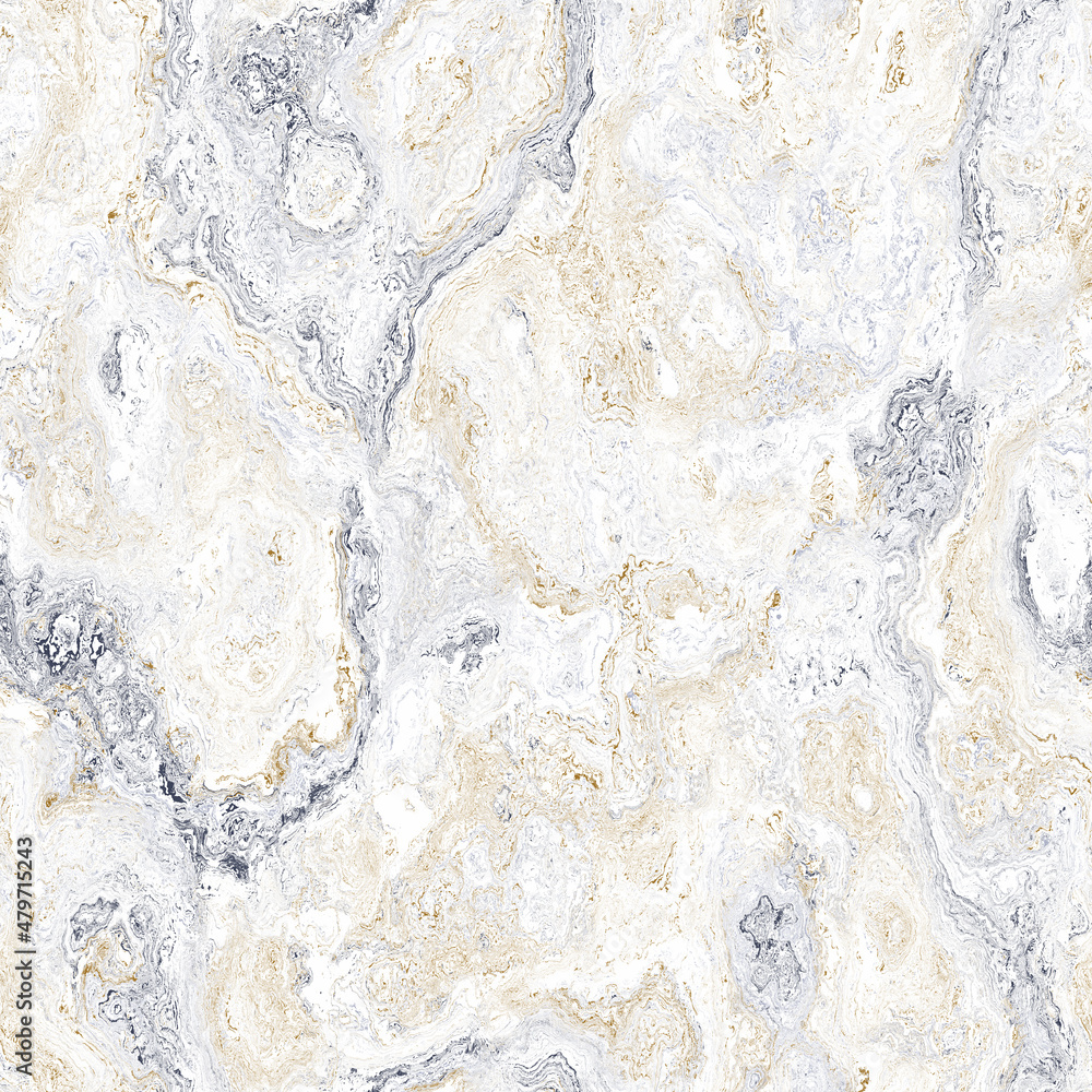 White tonal marbled seamless texture. Irregular pale ink blotch paint ...