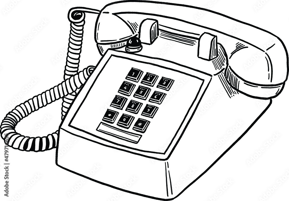 Telephone Clip Art Black And White
