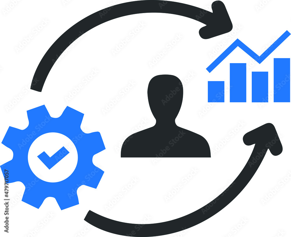Project management icon vector, people, work process icon Stock Vector ...