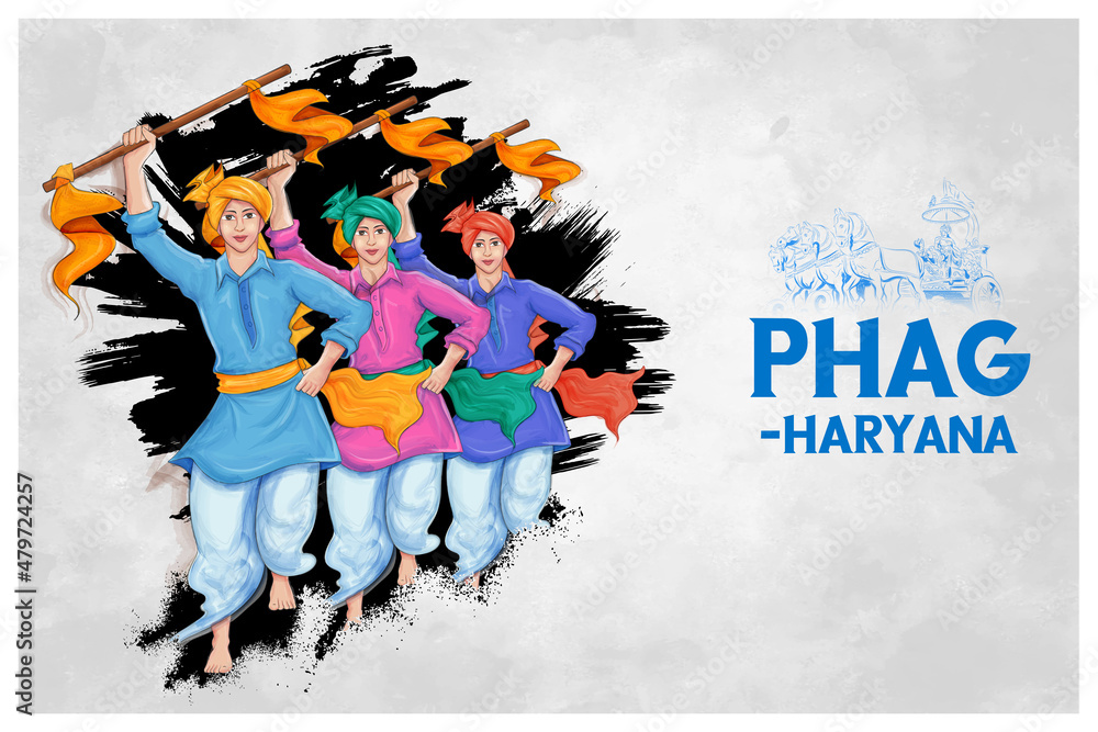 man performing Phag dance traditional folk dance of Haryana, India ...