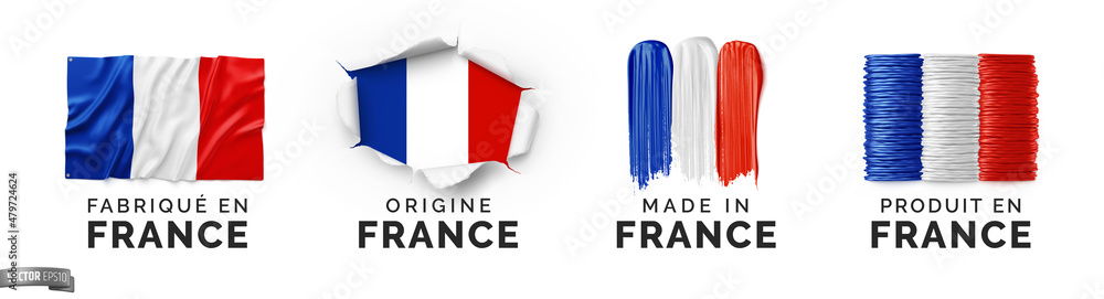 Vector made in France logos on a white background. Stock Vector | Adobe ...