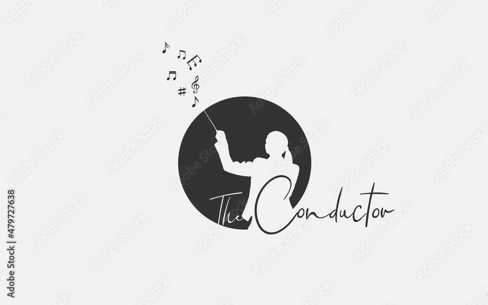 Conductor with a conductors baton woman vector image Stock Vector ...