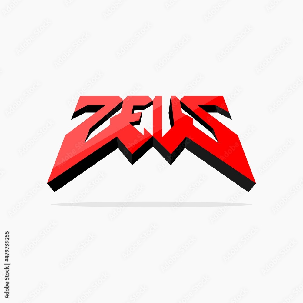 perspective word mark logo. zeus logo in white background. Stock Vector ...