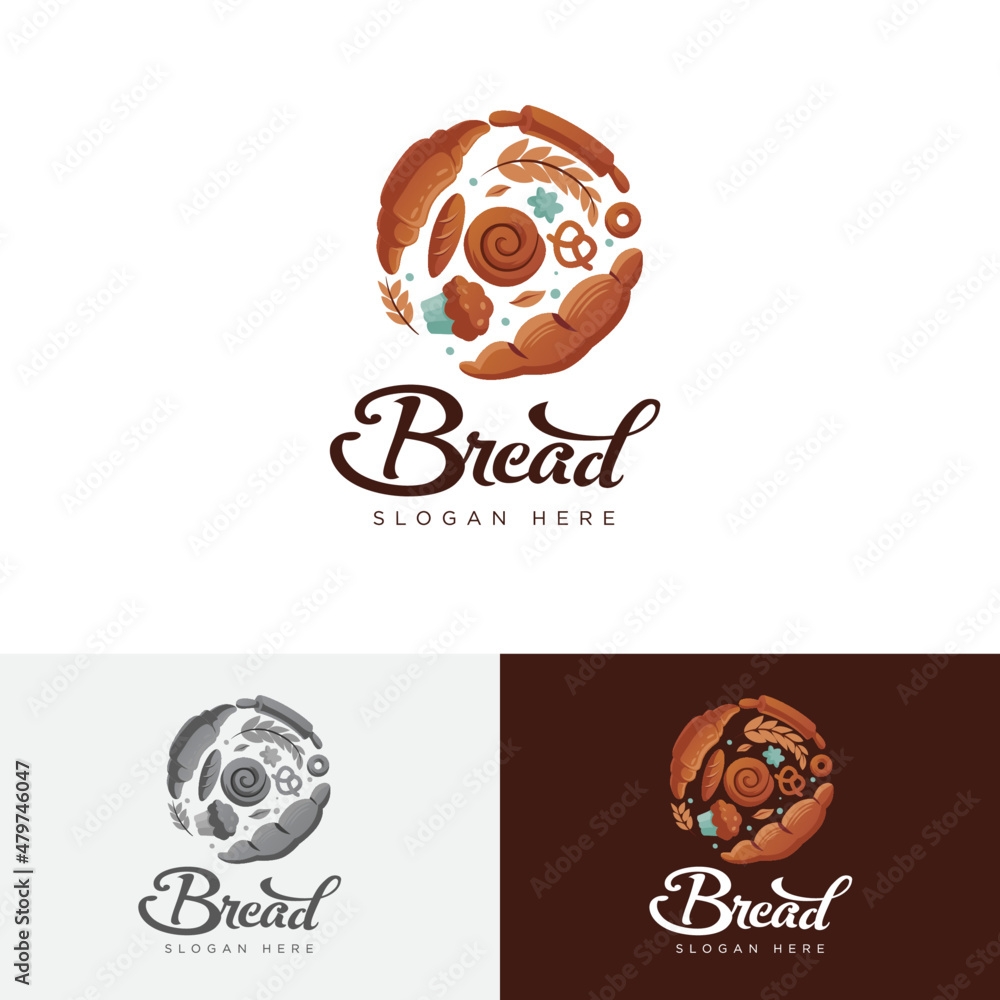 Bread Illustration Logo Modern and Cute Style For Your Business This ...