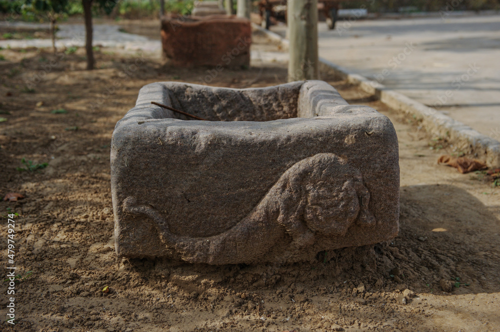 Ancient Chinese Stone Carvings, Stone Grooves and Stone Statues Stock ...