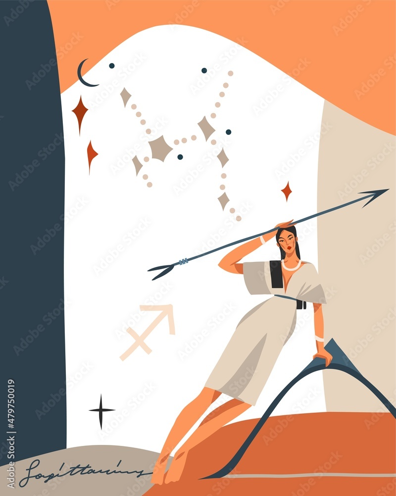 Hand drawn vector abstract stock graphic simple astrology celestial ...