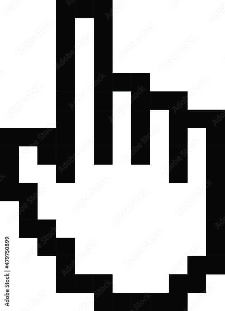 lick finger like black pixel art icon. concept of enter and begin ...
