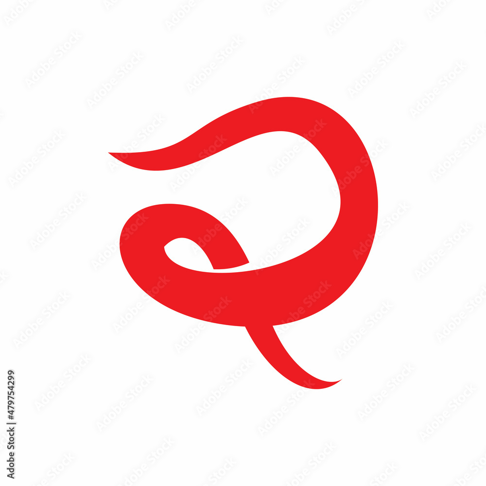 initial r letter red color shape logo design Stock Vector | Adobe Stock