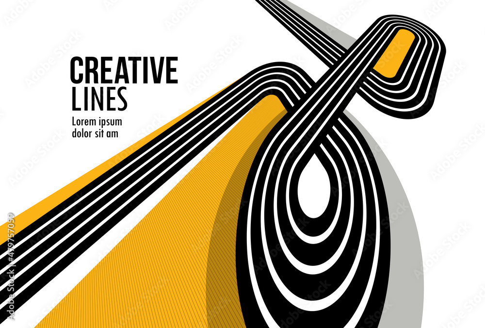 3D lines in motion vector abstract background, creative and dimensional ...