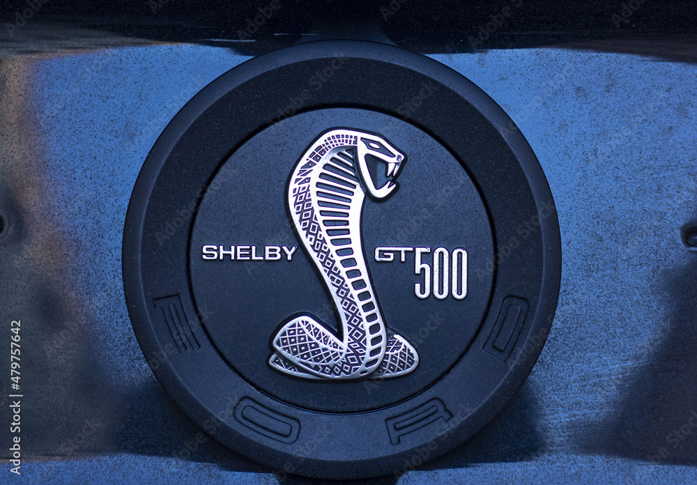 Ford Mustang Shelby GT500, Super Snake Cobra Emblem Stock Photo | Adobe ...