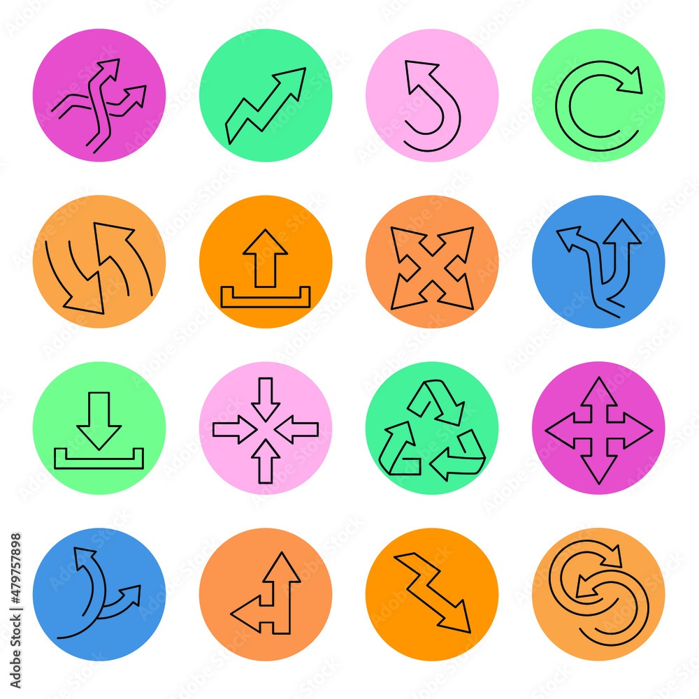 Interface Arrow icon set . Interface Arrow symbol pack vector elements ...