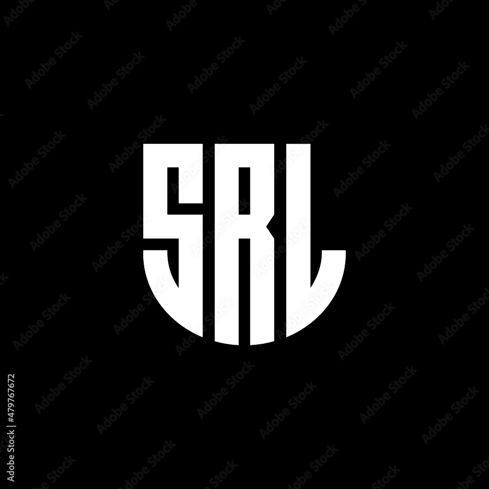 SRL letter logo design with black background in illustrator, vector ...