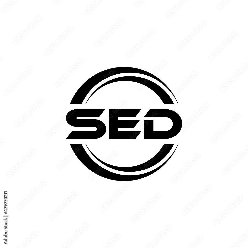 SED letter logo design with white background in illustrator, vector ...