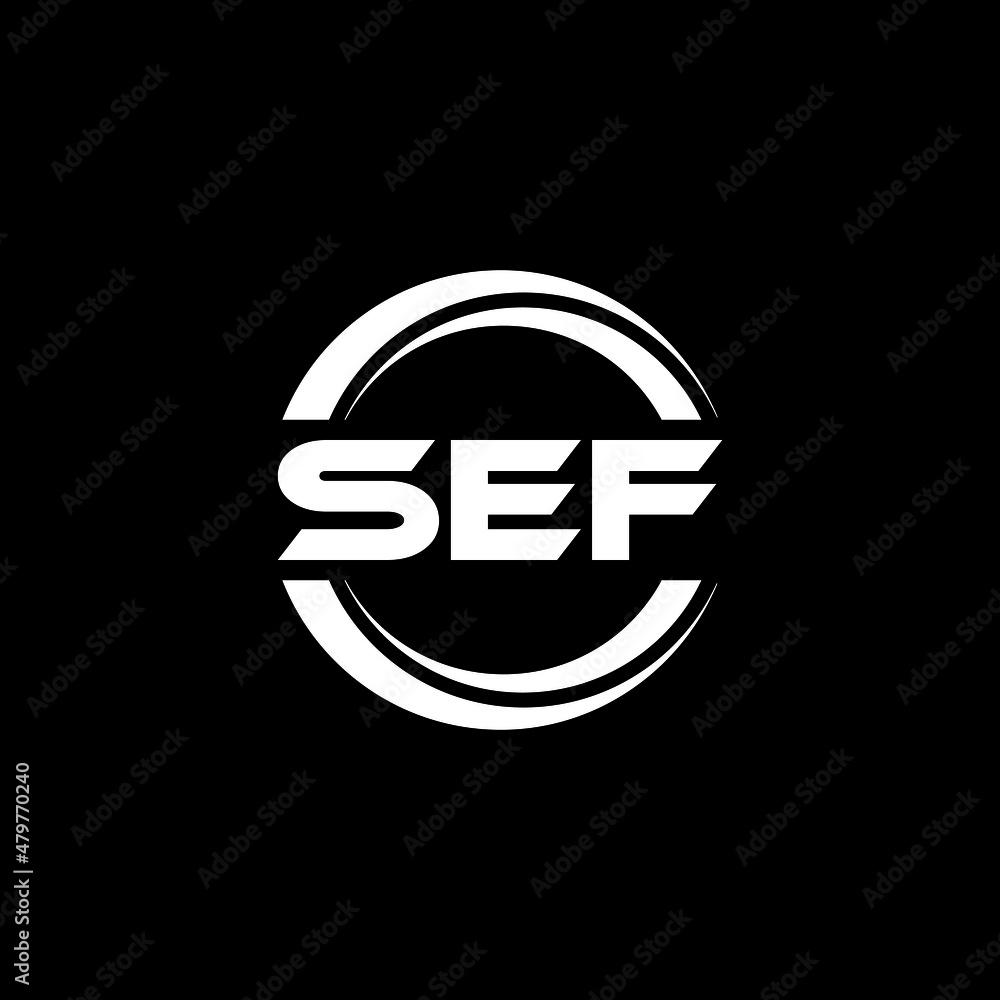 SEF letter logo design with black background in illustrator, vector ...