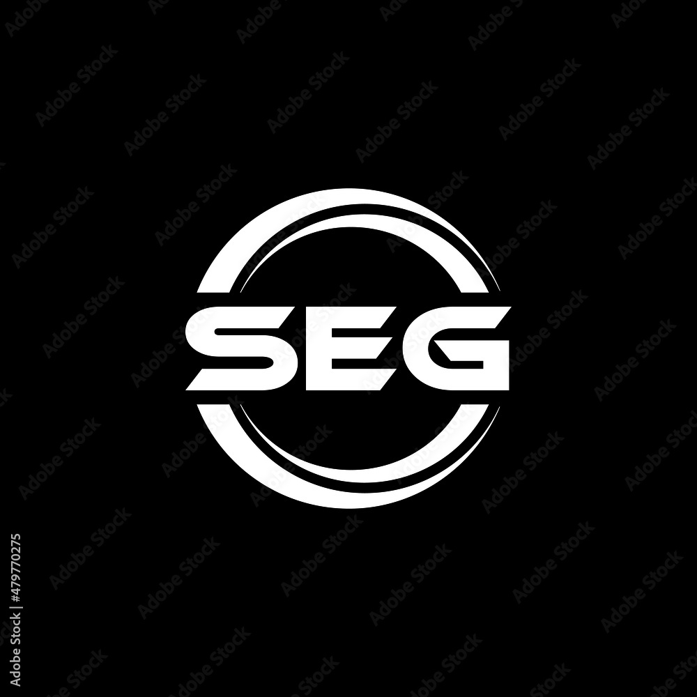 SEG letter logo design with black background in illustrator, vector ...