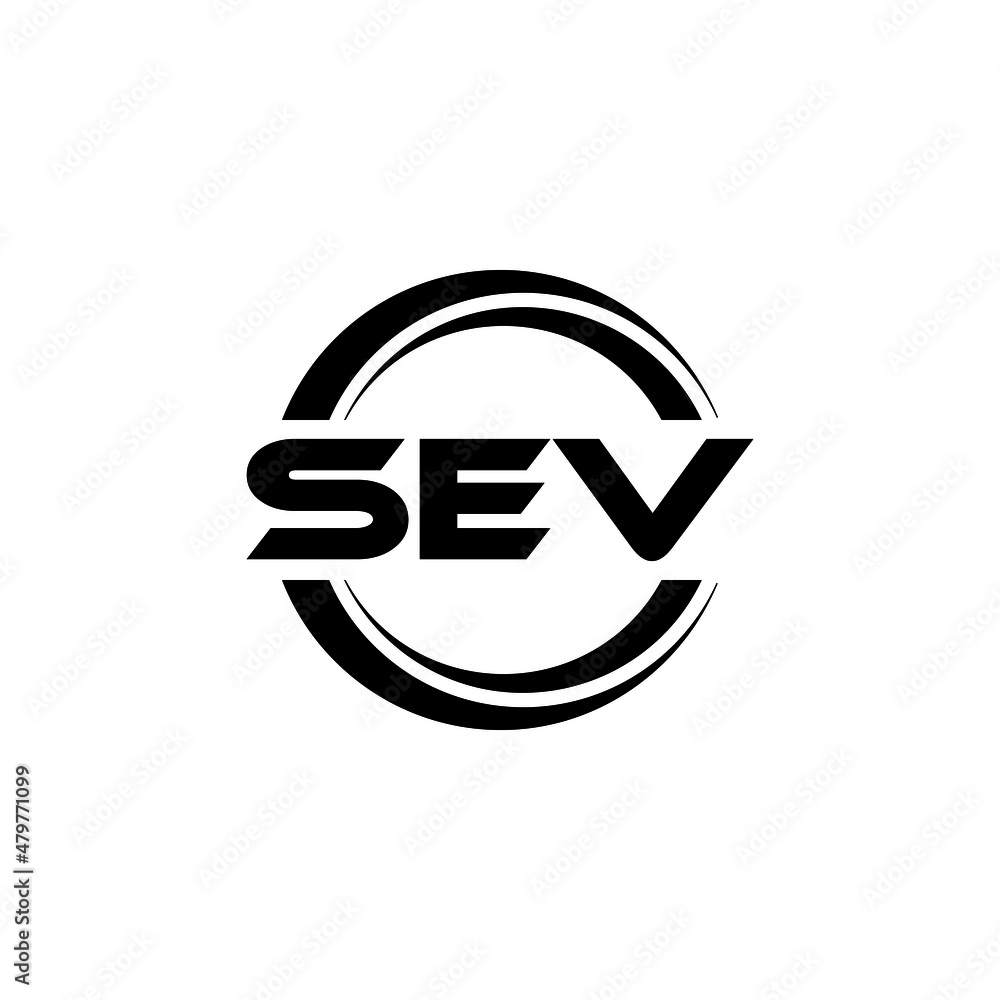Vecteur Stock SEV letter logo design with white background in ...