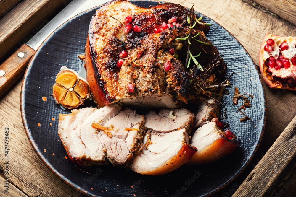 Pork belly in spices. Stock Photo | Adobe Stock