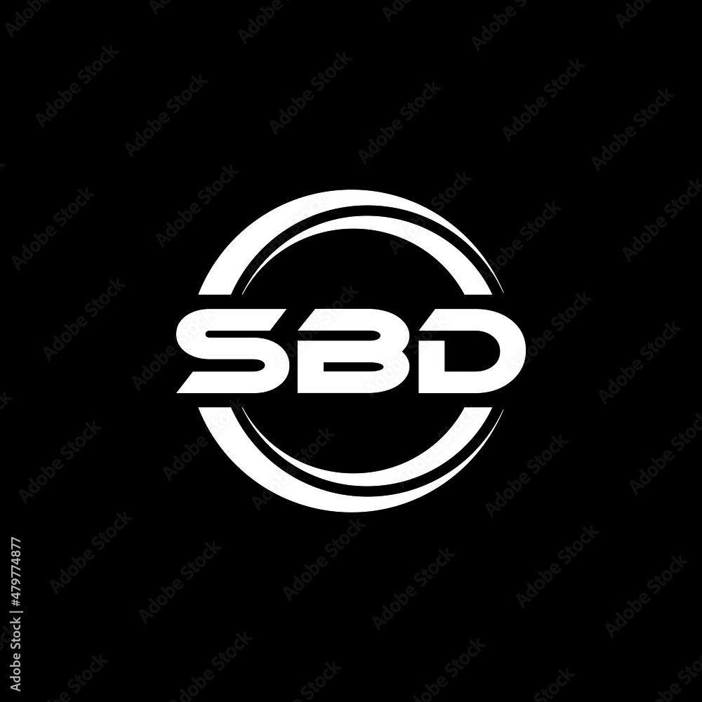 SBD letter logo design with black background in illustrator, vector ...
