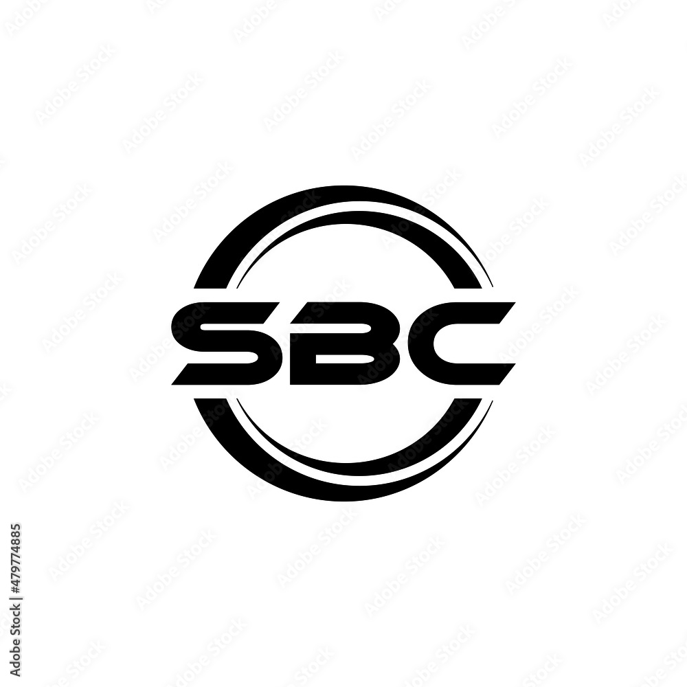 SBC letter logo design with white background in illustrator, vector ...