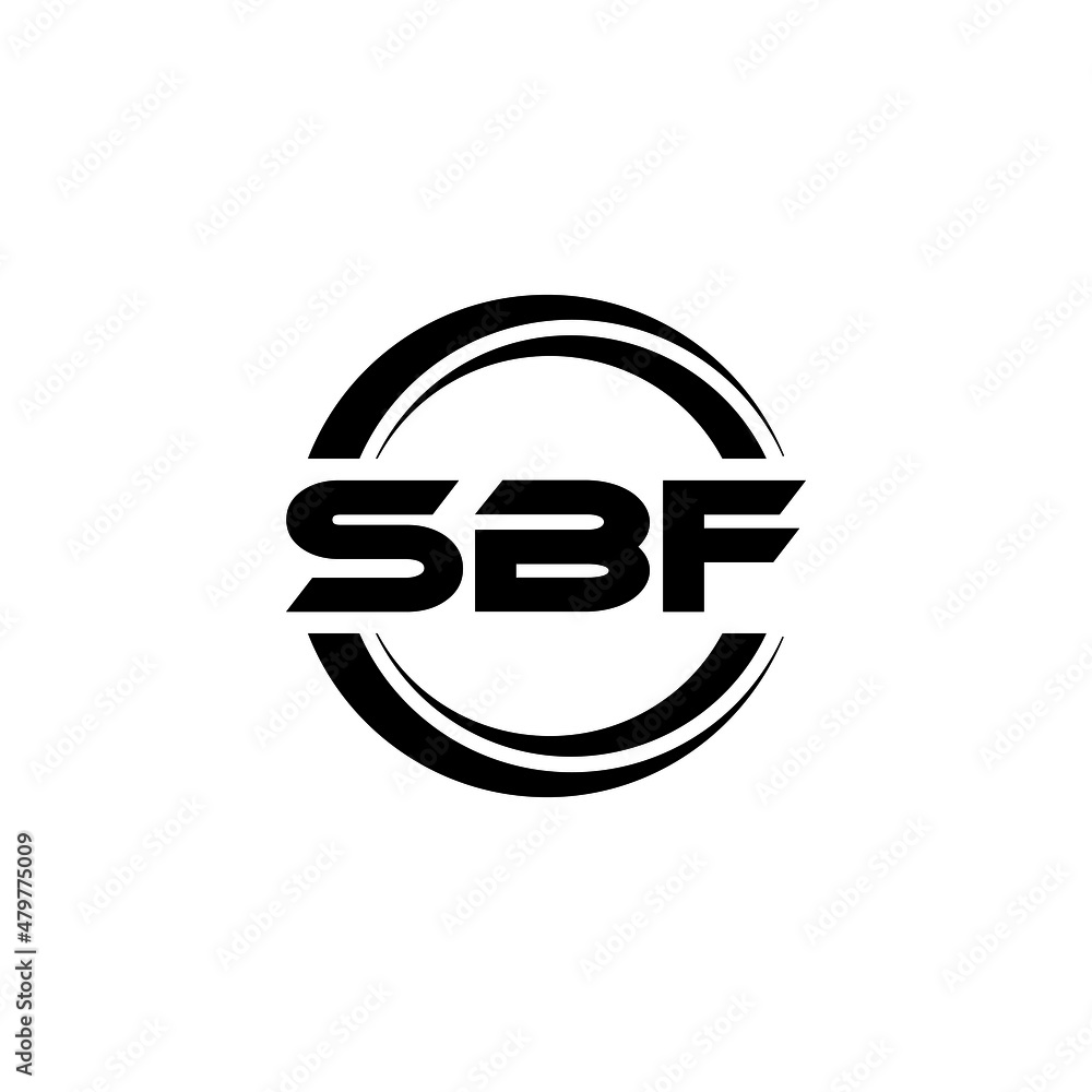 SBF letter logo design with white background in illustrator, vector ...